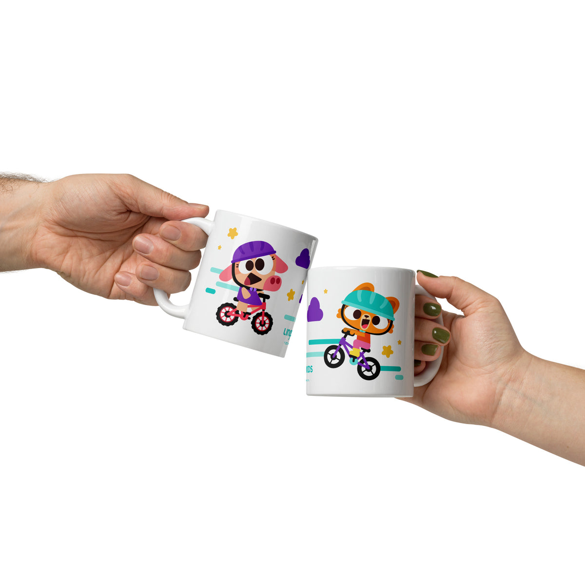 Lingokids Cowy and Lisa Biking Mug