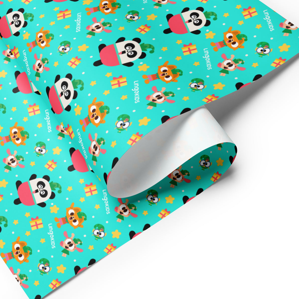Lingokids Festive Fun Blue Wrapping Paper Set